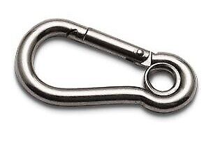2 X 6mm Stainless Steel Carabiner Marine Grade 316 Carbine Snap Hook ...