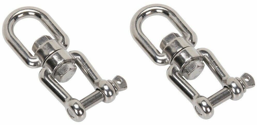 2 x 16mm Boat Anchor Chain Swivel Stainless Steel 316 EYE and JAW Gym ...