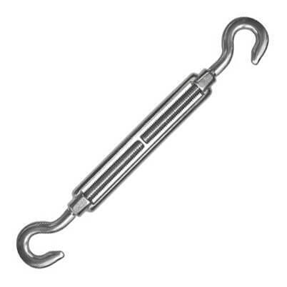 2 x 6mm Hook/Hook Stainless Steel Open Body Turnbuckle Straining Screw ...
