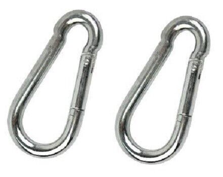 12mm x 140mm Plated Carbine, Spring Loaded Carabiner, Snap Hook Camping ...