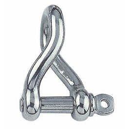 2 x 8mm Twisted Dee Shackle Stainless Steel Marine Grade 316 Boat ...