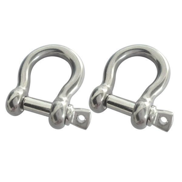 4mm STAINLESS STEEL 316 MARINE GRADE SCREW PIN BOW SHACKLE X2 - More ...