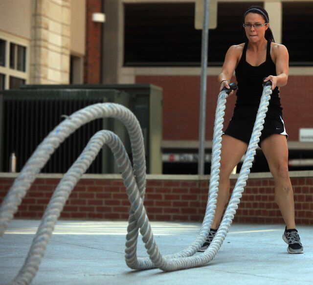 BATTLING ROPE THICK 36MM DIA X 10 METRES FITNESS GYM ROPES FREE ...