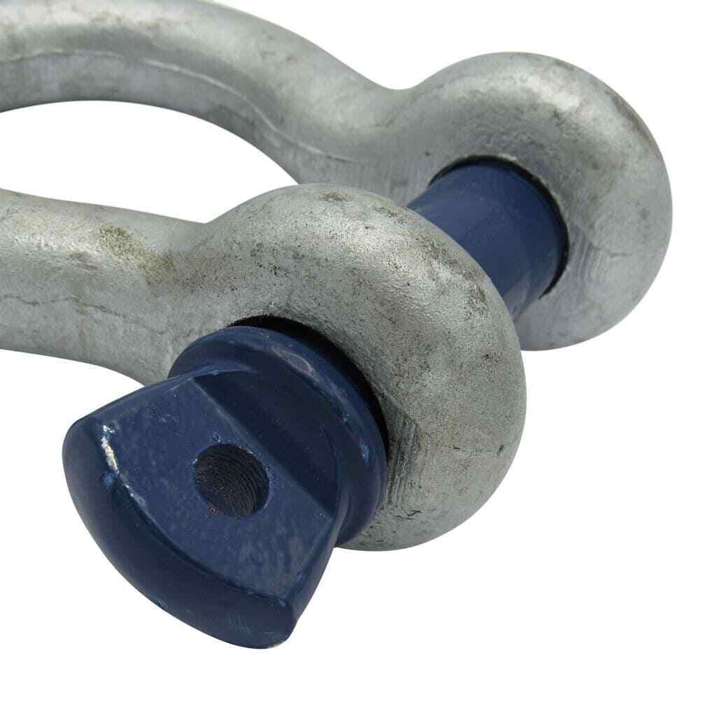 SWL 2 ton Galvanised Tested Bow Shackle Blue Pin - More Than Just Ropes