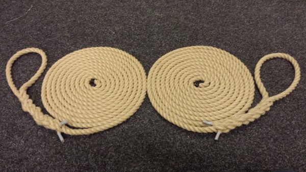 2 X 8 METRES OF 16MM SYNTHETIC HEMP TRADITIONAL MOORING ROPES - More ...