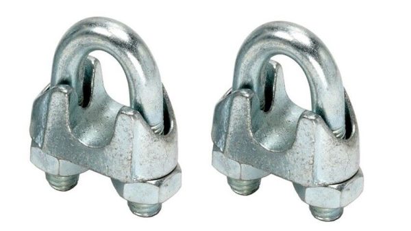 2 x Galvanised Wire Rope / Bulldog Grips / Wire Rope Clamps Choose Size ...