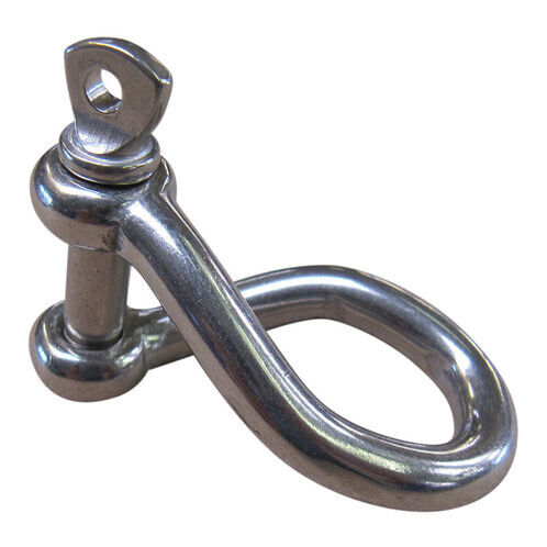 2 x 6mm Twisted Dee Shackle Stainless Steel Marine Grade 316 Boat ...