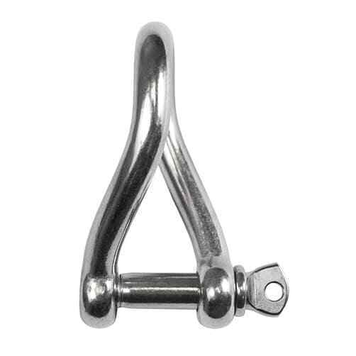 2 x 6mm Twisted Dee Shackle Stainless Steel Marine Grade 316 Boat ...