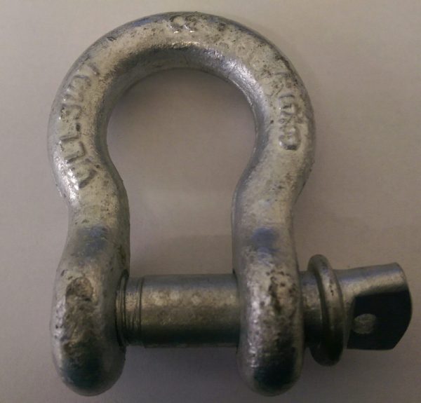 SWL 3.25 tons Galvanised Tested Screw Pin Bow Shackles X 2 recovery ...