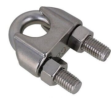 2 x 5mm Stainless Steel 316 Marine Grade Wire Rope/Bulldog Grips - More ...