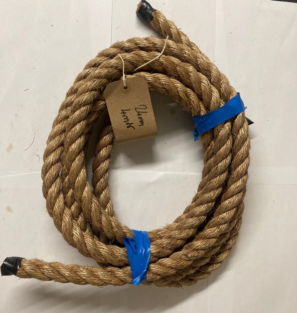 4 Metres x 24mm Manila Natural Fibre Rope For Boats, Decking, Garden ...