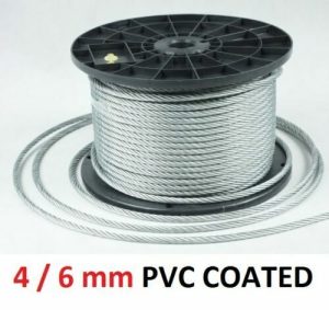 4-6mm Clear PVC Coated Wire Rope Cable 100 Metres, Gym, Yacht, Rigging ...