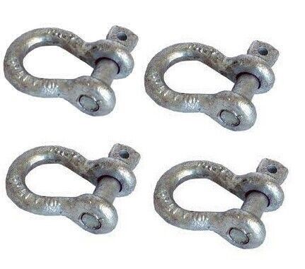 SWL 3.25 tons Galvanised Tested Bow Shackles X 4 recovery - More Than ...