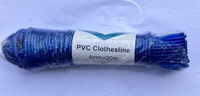 Washing Line 20m x 4mm Steel Core, Plastic Coated Outer Rope Outdoor ...