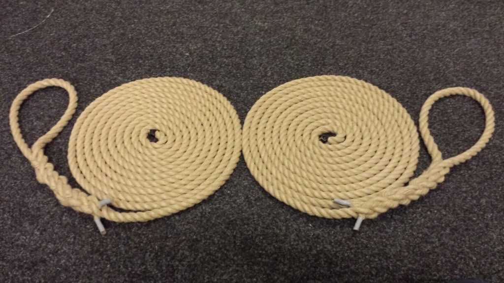 2 X 15 METRES OF 16MM SYNTHETIC HEMP TRADITIONAL MOORING ROPES - More ...