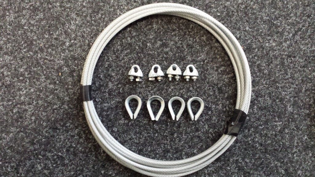Gym Wire Rope Cable 4-6mm Clear PVC Coated with accessories - 15 Metre ...