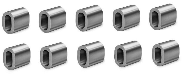 Aluminium Wire Rope Ferrules for use with GALVANISED WIRE ROPE 10 x 4mm ...