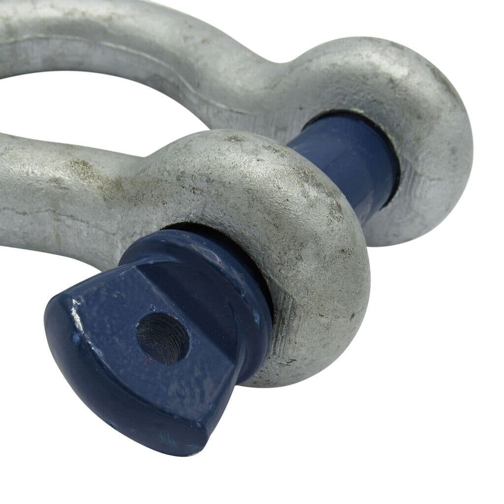 SWL 2 ton Galvanised Tested Bow Shackle Blue Pin x 2 - More Than Just Ropes