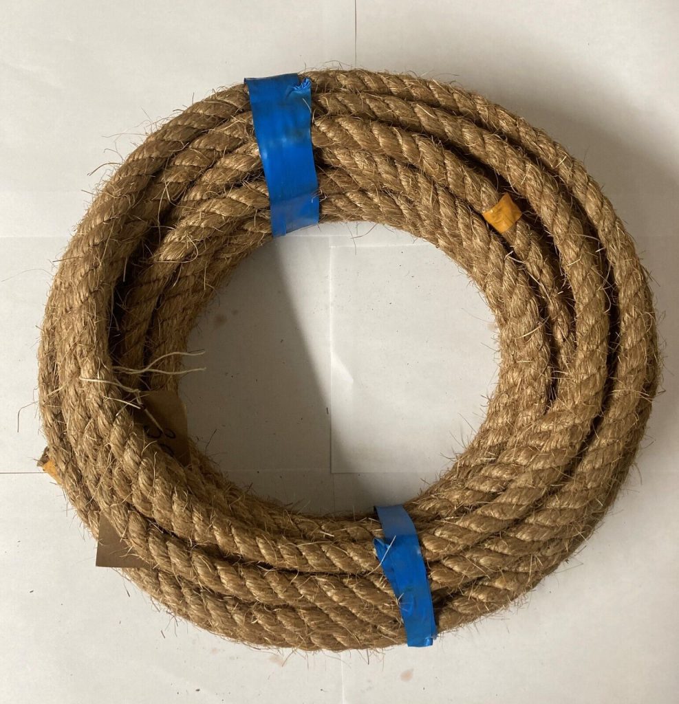 16 Metres x 18mm Manila Natural Fibre Rope For Boats, Decking, Garden ...